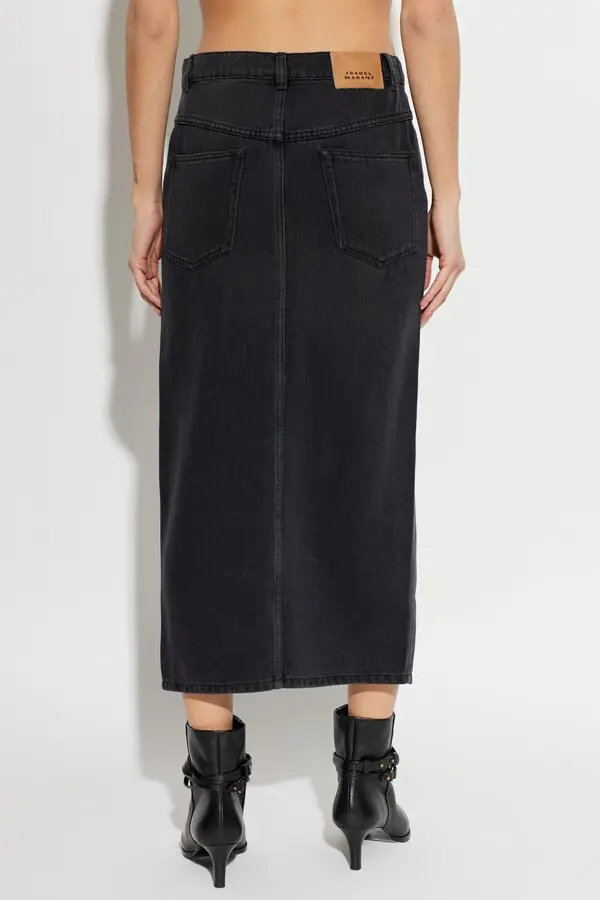 Isabel Marant Étoile Faharia Denim Midi Skirt - Black