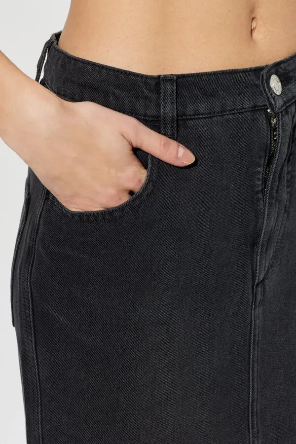 Isabel Marant Étoile Faharia Denim Midi Skirt - Black