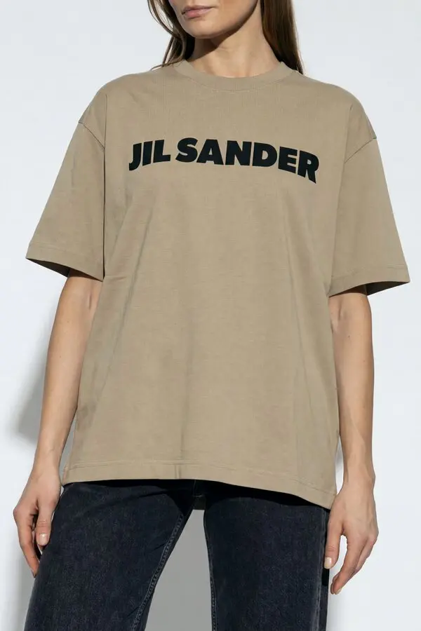 JIL SANDER T-shirt With Printed Logo - Beige