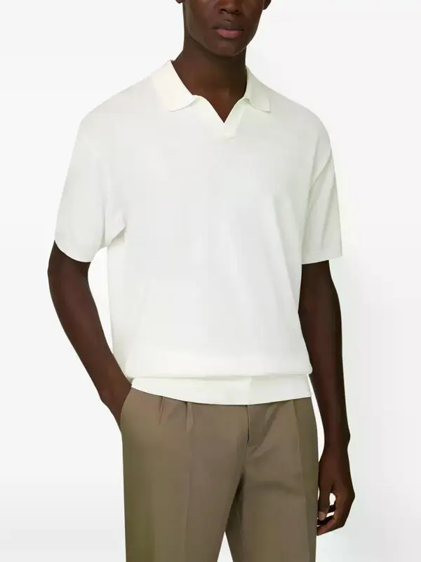 Boggi Milano Cotton And Silk Knitted Polo Shirt