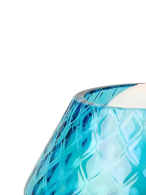 VENINI Lele Aquamarine Textured Candle Holder