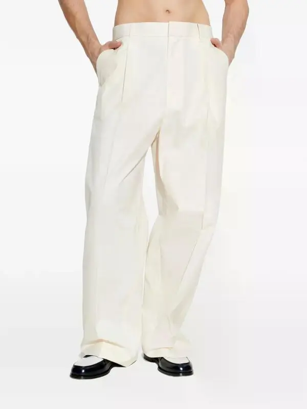 Dsquared2 Logo Plaque Cotton Twill Trousers