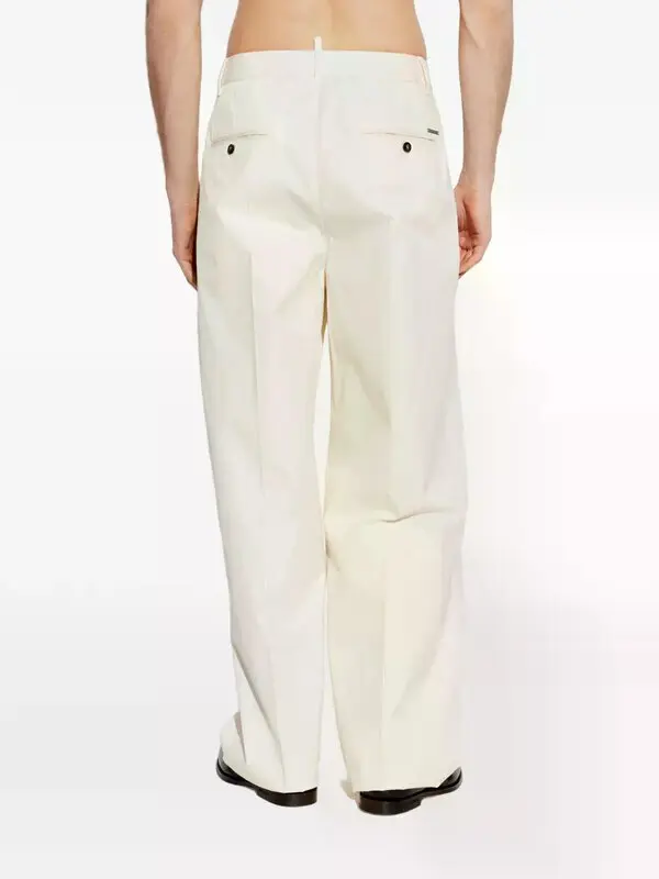 Dsquared2 Logo Plaque Cotton Twill Trousers