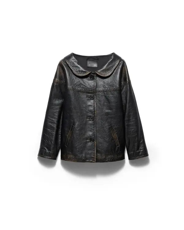 Prada Antiqued Nappa Leather Jacket