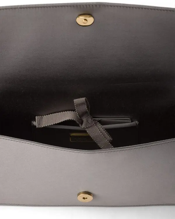 Prada Satin Mini Shoulder Bag - Grey