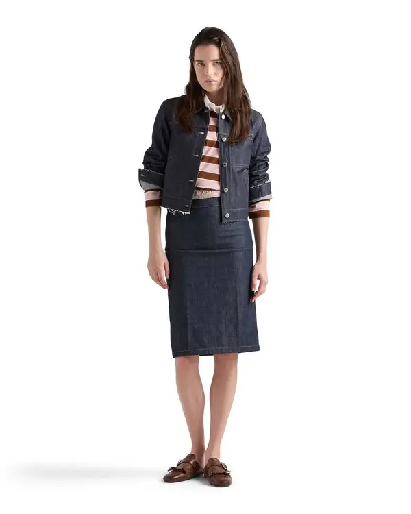 Prada Denim Pencil Skirt - Blue