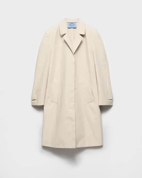 Prada Single-breasted Poplin Coat - Limestone