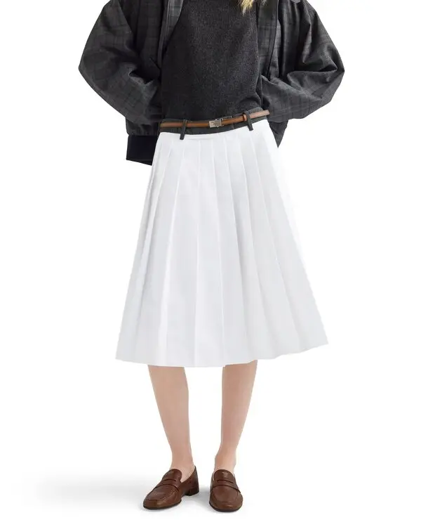 Prada Pleated Poplin Skirt
