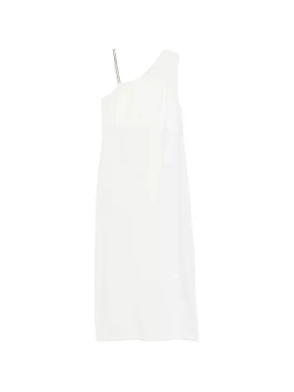 PANICALE One-shoulder Chain-embellished Midi Dress - Neutrals