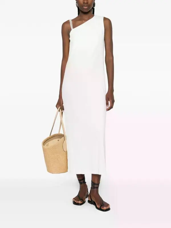 PANICALE One-shoulder Chain-embellished Midi Dress - Neutrals