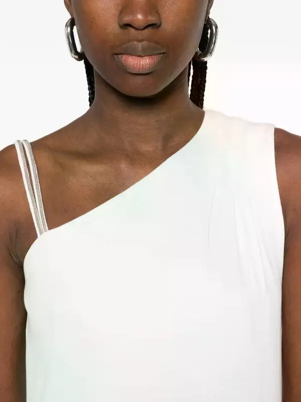 PANICALE One-shoulder Chain-embellished Midi Dress - Neutrals