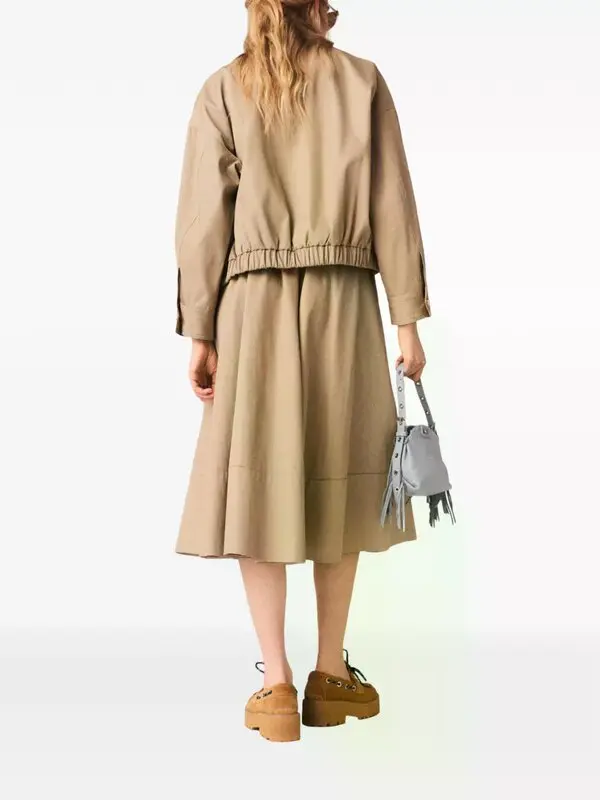 Maje Cotton Bomber Jacket - Neutrals