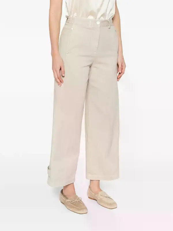 PANICALE Buttoned Wide Leg Jeans - Neutrals