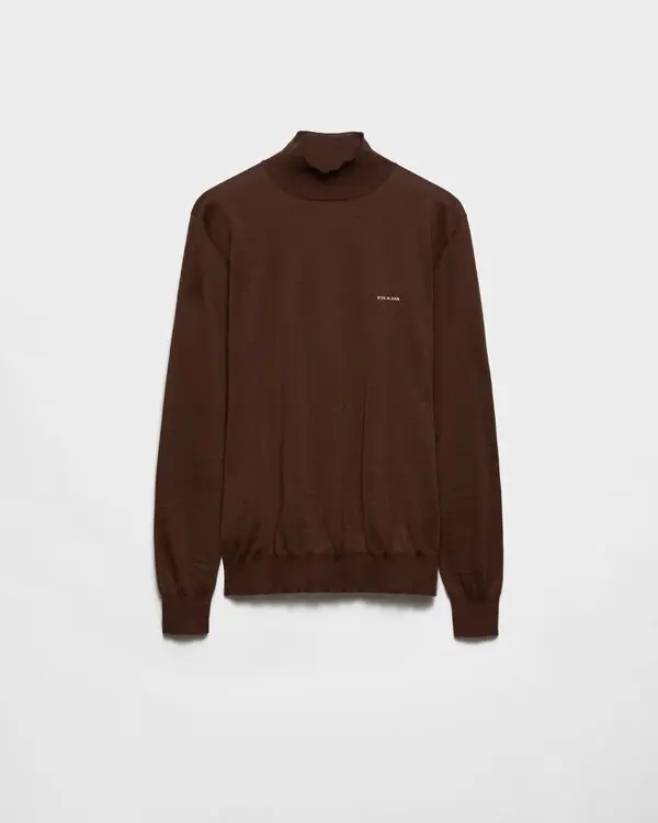 Prada Cotton Mock Turtleneck Sweater - Cocoa Brown