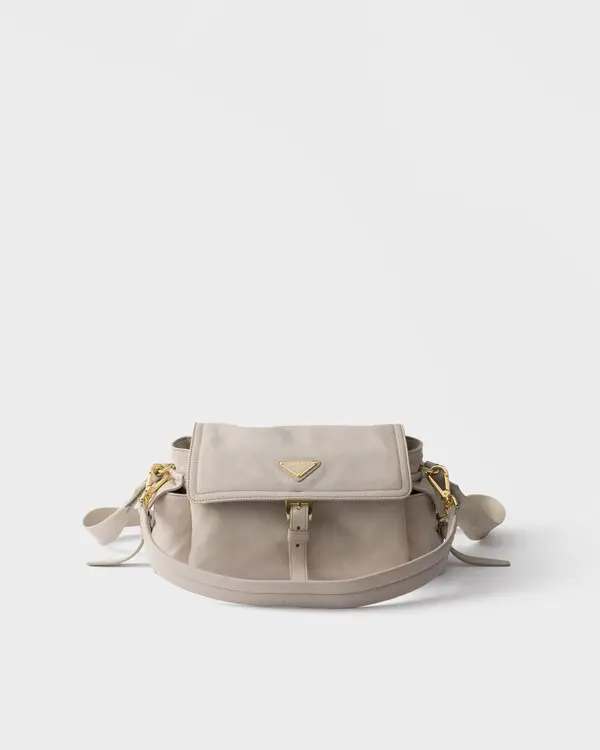 Prada Explore Medium Nappa Leather Shoulder Bag - Chalk White
