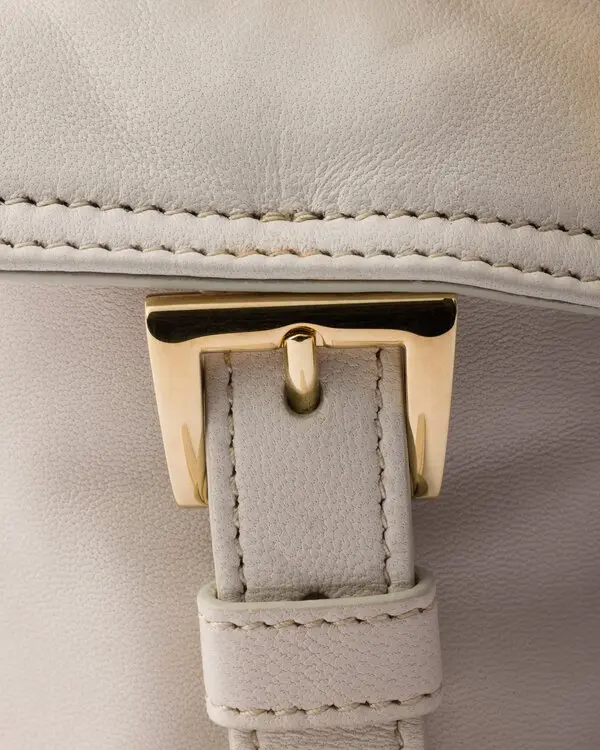 Prada Explore Medium Nappa Leather Shoulder Bag - Chalk White