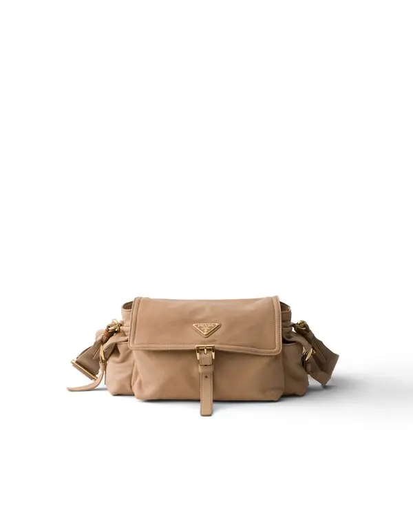 Prada Explore Medium Nappa Leather Shoulder Bag - Neutral