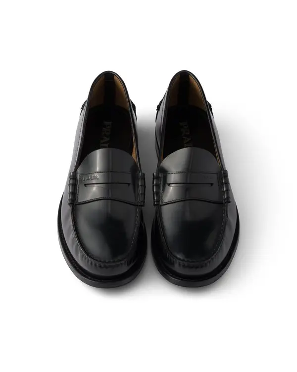 Prada Brushed Leather Loafers