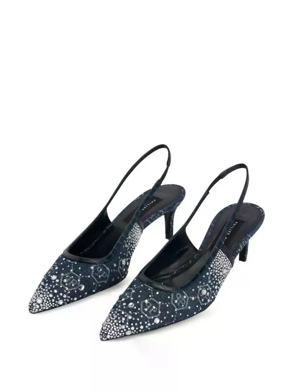 Philipp Plein Monogram Strass Heeled Pumps