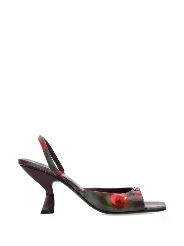 DIESEL® D-amber Floral-print Slingback Heeled Sandals