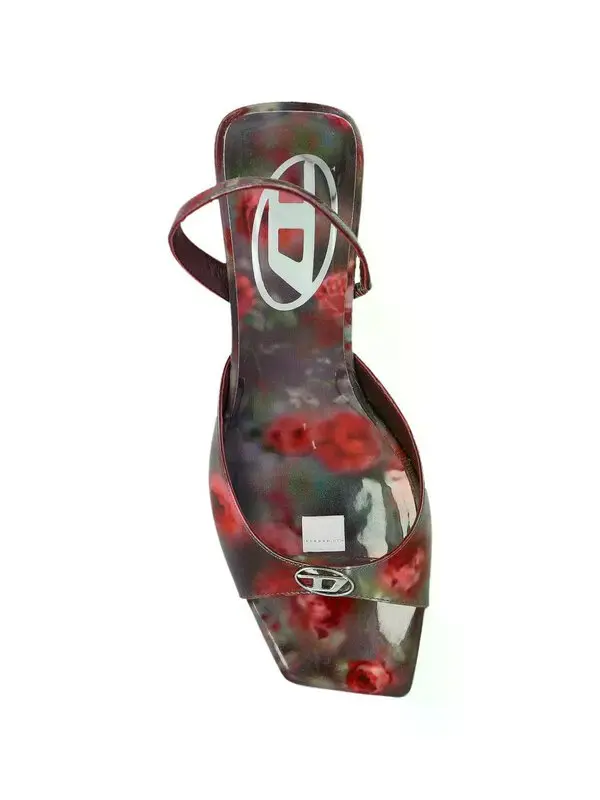 DIESEL® D-amber Floral-print Slingback Heeled Sandals