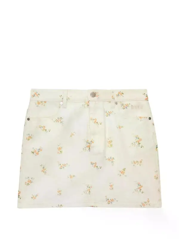 MSGM Floral-print Mini Skirt - Neutrals