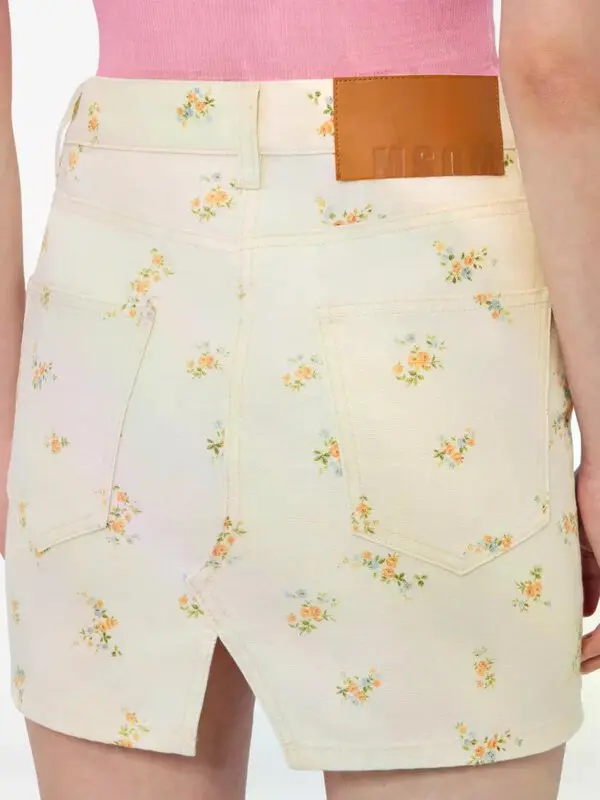 MSGM Floral-print Mini Skirt