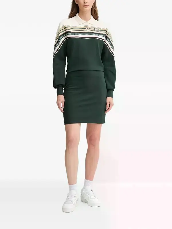 Lacoste Striped Collared Midi Dress
