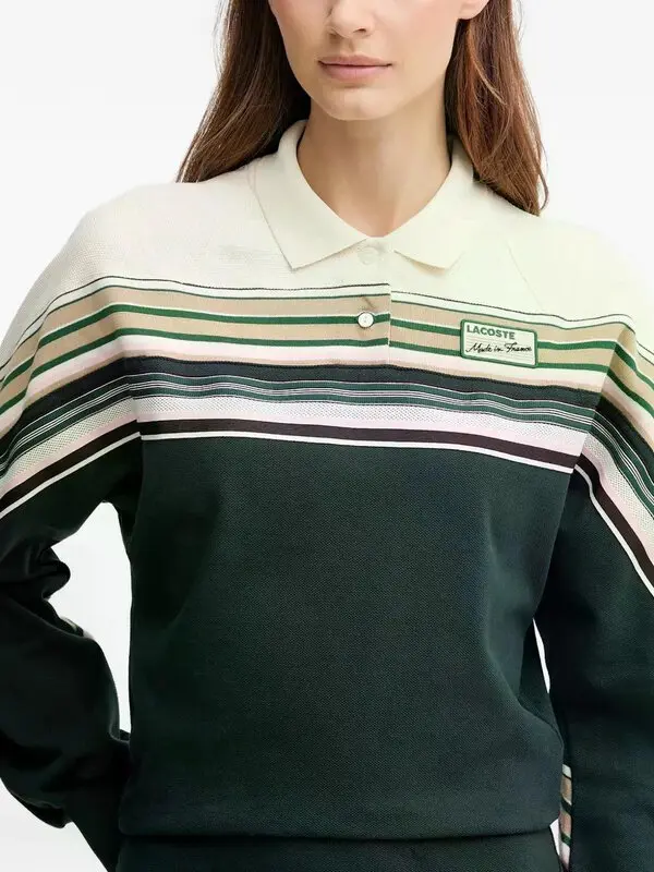 Lacoste Striped Collared Midi Dress