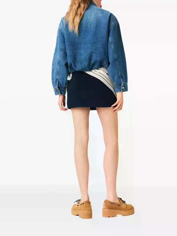 Maje Zip-up Denim Bomber Jacket