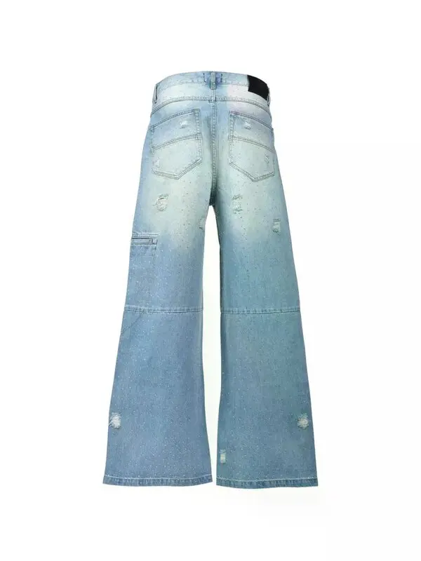 BREATH Ripped Embellished Wide Leg Jeans