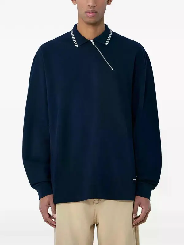 Miu Miu Half-zip Ribbed Collar Polo Shirt