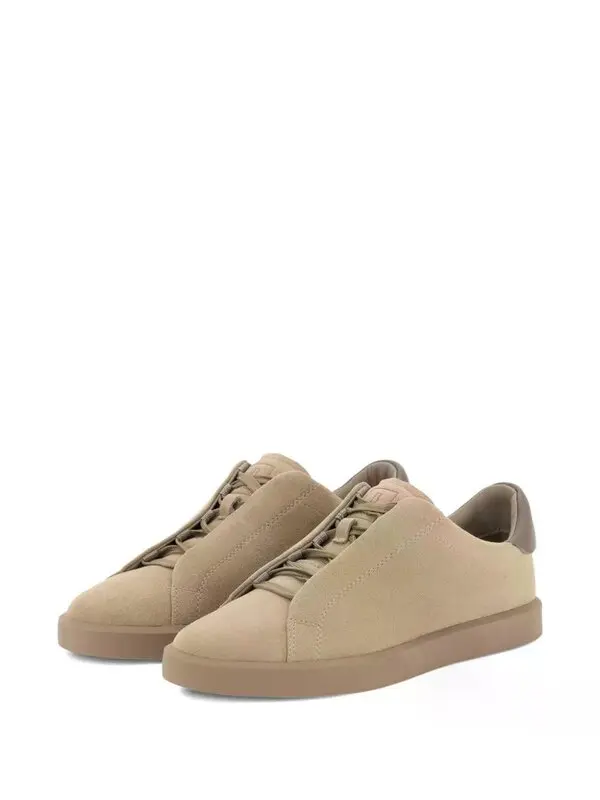 Boggi Milano Essence Suede Sneakers With Hidden Lacing - Neutrals