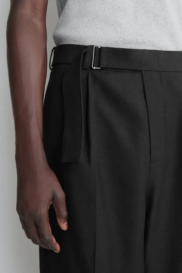 Cos Belted Wide-leg Linen-blend Pants