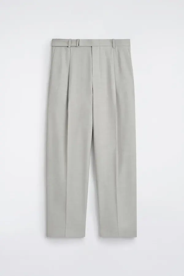 Cos Belted Linen-blend Relaxed-fit Wide-leg Pants - Green