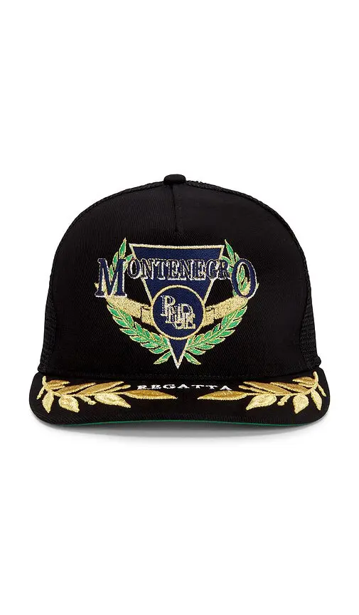 Rhude Montenegro Regatta Trucker Hat - Black  Navy  & Gold
