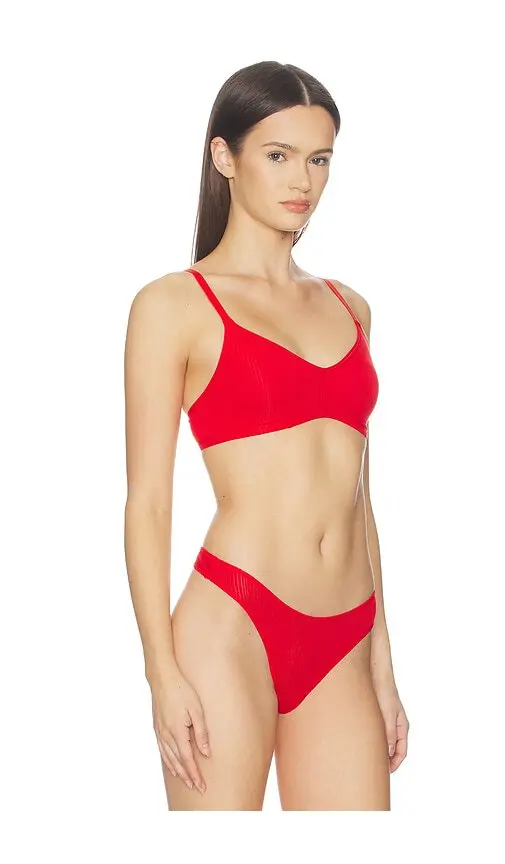 NEGATIVE UNDERWEAR Whipped Non-wire Bra In Red - Cerise