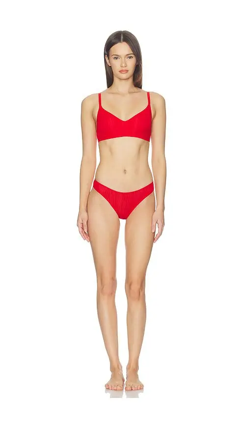 NEGATIVE UNDERWEAR Whipped Non-wire Bra In Red - Cerise