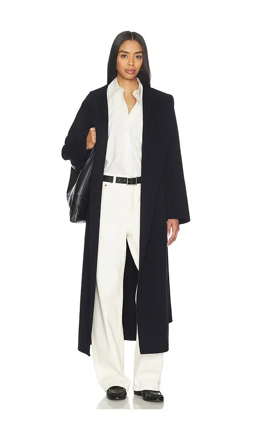 RÓHE Signature Double-faced Scarf Coat - Navy