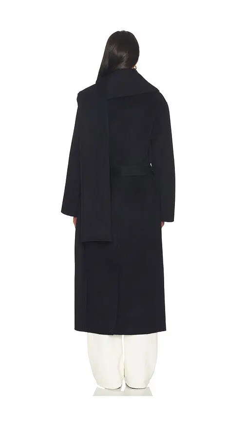 RÓHE Signature Double-faced Scarf Coat - Navy