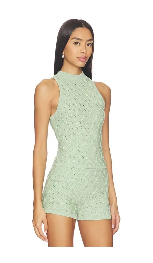Devon Windsor Ribbed Mockneck Knit Tank - Spearmint