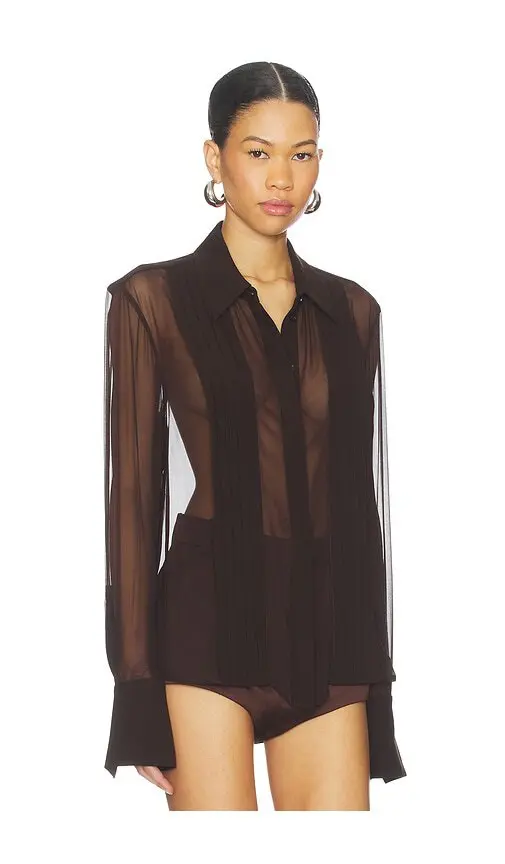 SANS FAFF Meghan Silk Blouse - Brown