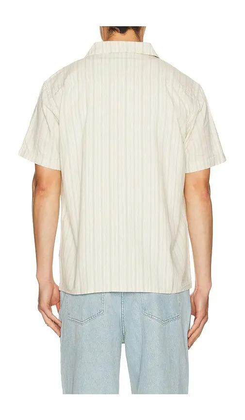 RHYTHM Vacation Stripe Shirt In White - Natural