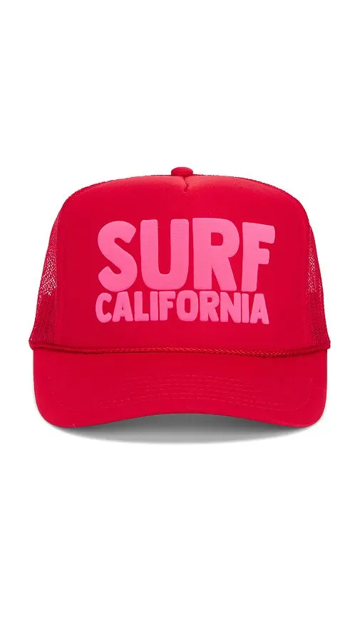 FRIDAY FEELIN Surf California Trucker Hat - Red