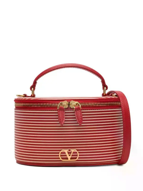 Valentino Garavani Striped Logo Vanity Bag - Red