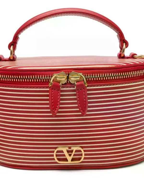 Valentino Garavani Striped Logo Vanity Bag - Red