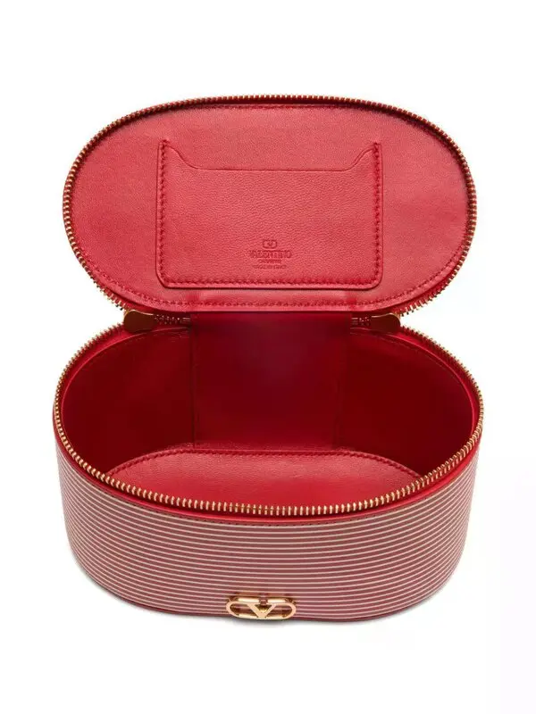 Valentino Garavani Striped Logo Vanity Bag - Red