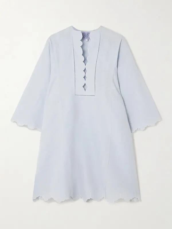 Thierry Colson Rachel Embroidered Mini Dress - Blue