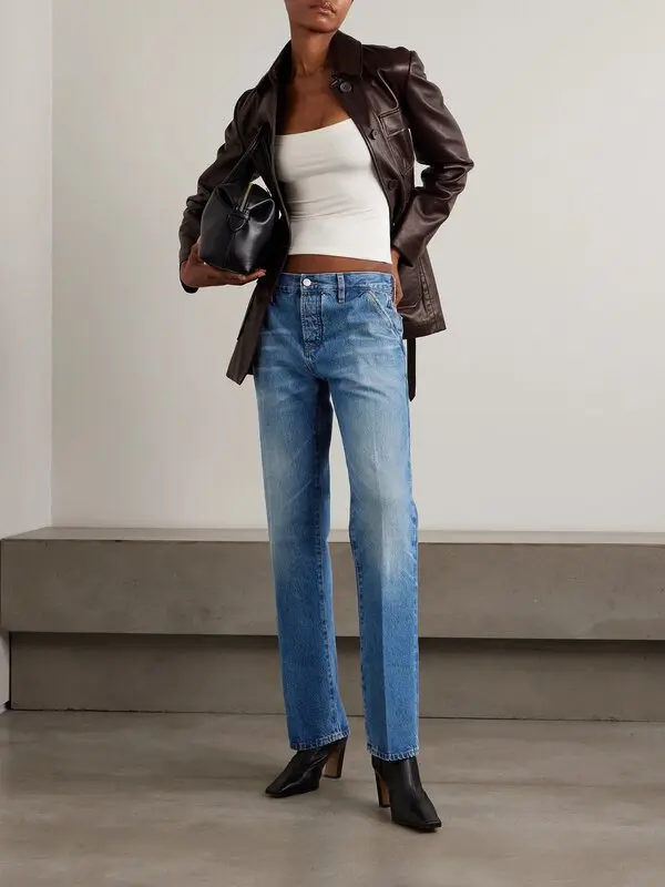 FRAME The Drop Mid-rise Straight-leg Jeans