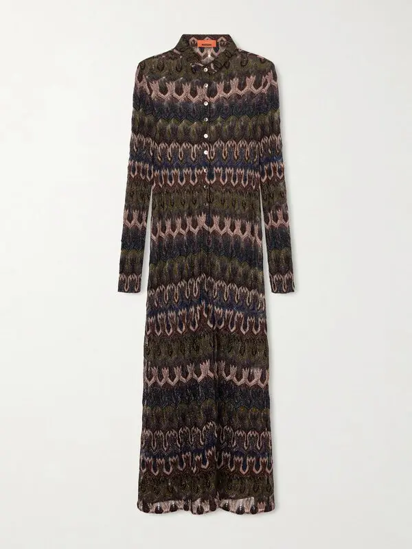 Missoni Metallic Crochet-knit Cardigan